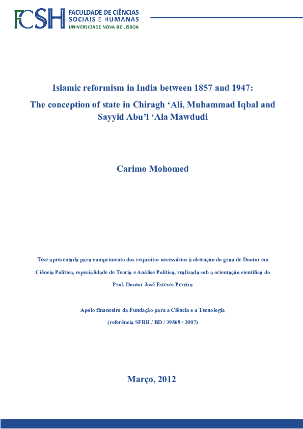 (PDF) Islamic reformism in India between 1857 and 1947: the conception ...