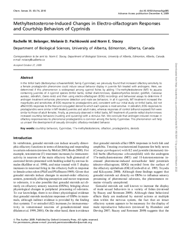 (PDF) Chem. Senses doi:10.1093/chemse/bjp085 Methyltestosterone-Induced ...