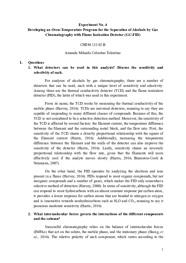 (PDF) Developing an Oven-Temperature Program for the Separation of ...