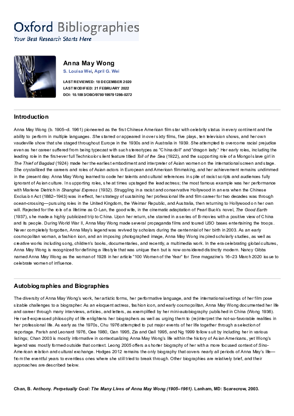 (PDF) Anna May Wong