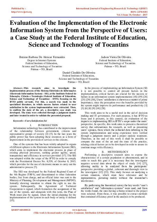 (PDF) Evaluation of the Implementation of the Electronic Information ...