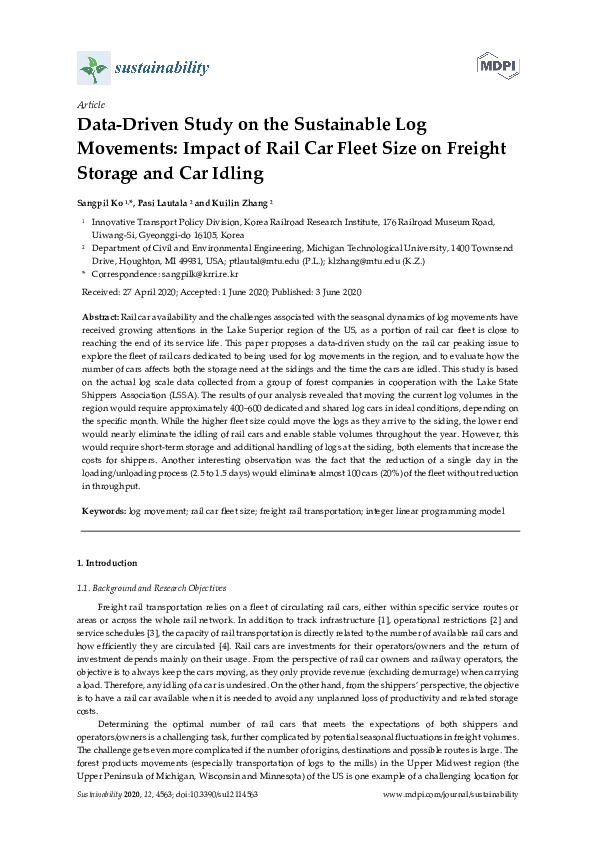 (PDF) Data-Driven Study on the Sustainable Log Movements: Impact of ...