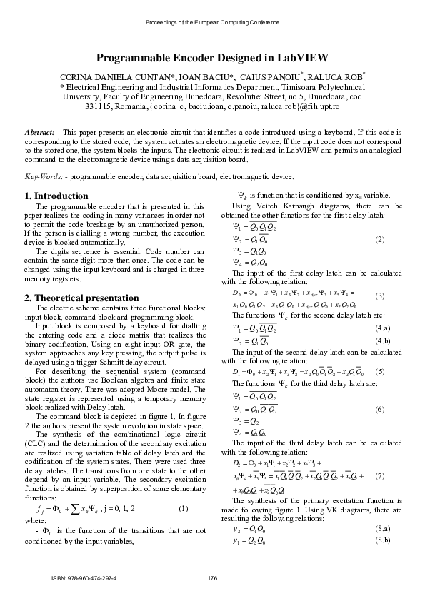 (PDF) Programmable encoder designed in LabVIEW