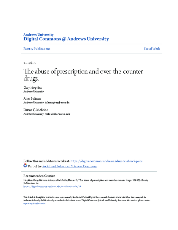 (PDF) The abuse of prescription and over-the-counter drugs
