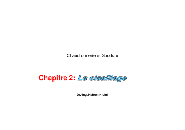 (PDF) Chapitre 2-Cisaillage