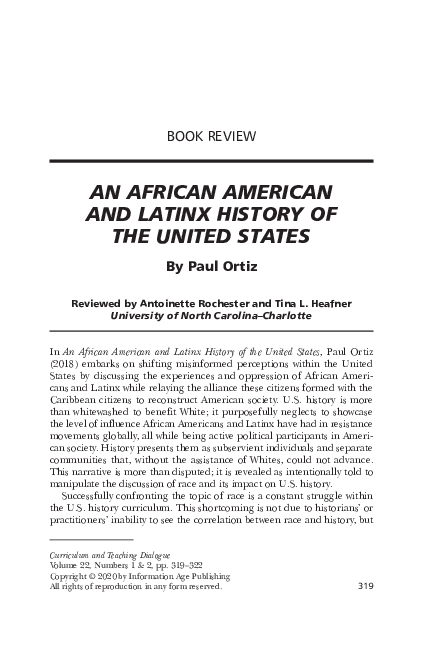 (PDF) AN AFRICAN AMERICAN AND LATINX HISTORY OF THE UNITED STATES