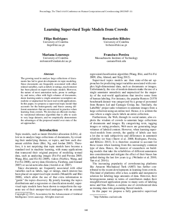 (PDF) Learning Supervised Topic Models from Crowds