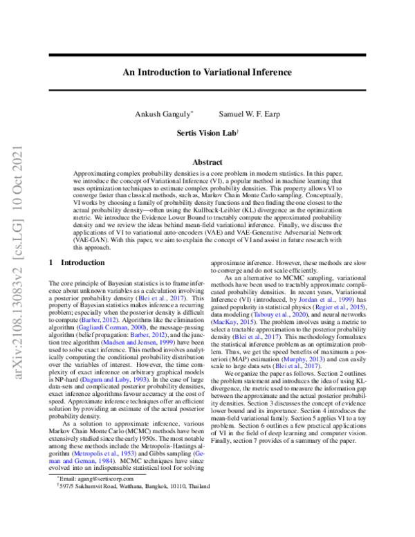 (PDF) An Introduction to Variational Inference