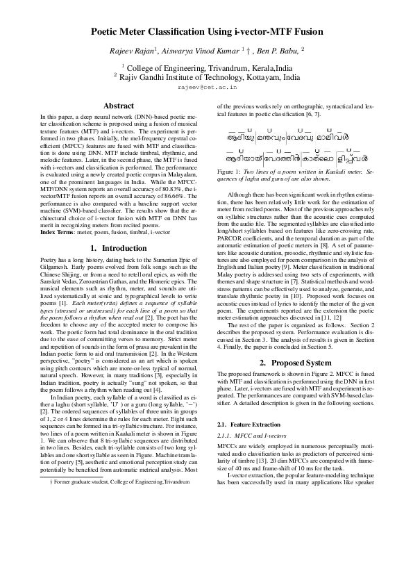 (PDF) Poetic Meter Classification Using i-Vector-MTF Fusion