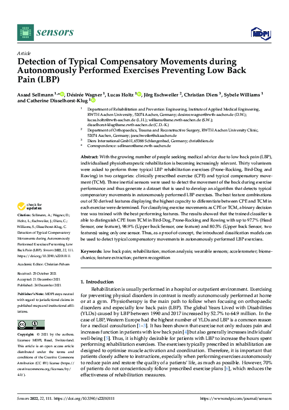(PDF) Detection of Typical Compensatory Movements during Autonomously ...