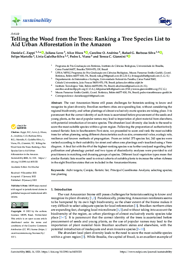 (PDF) Telling the Wood from the Trees: Ranking a Tree Species List to ...