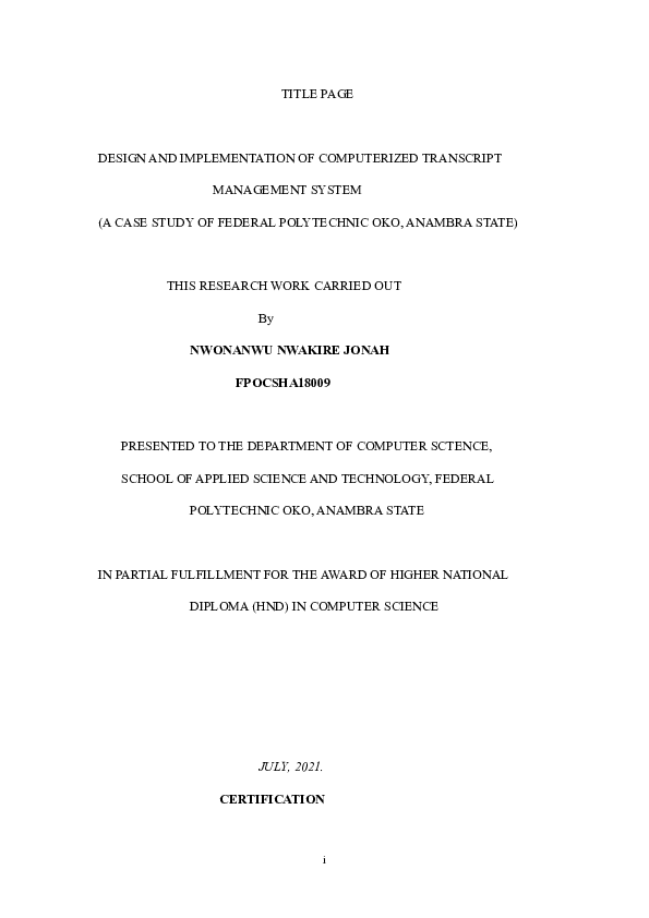 (DOC) TRANSCRIPT MANAGEMENT SYSTEM