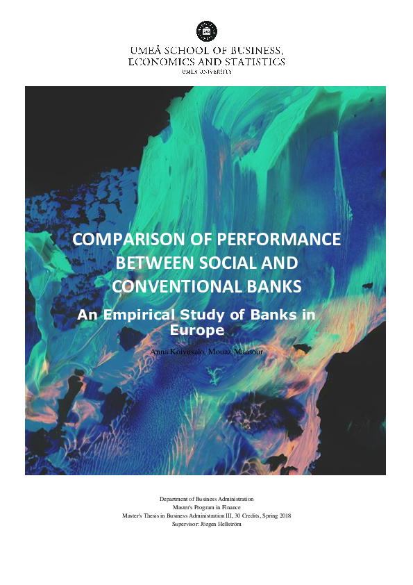 (PDF) Comparison of Performance Between Social and Conventional Banks ...