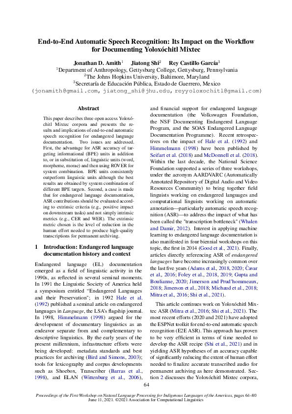 (PDF) End-to-End Automatic Speech Recognition: Its Impact on the ...