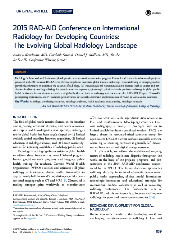 (PDF) 2015 RAD-AID Conference on International Radiology for Developing ...