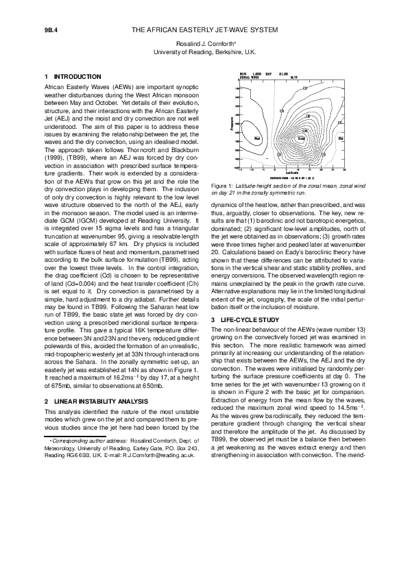 (PDF) The African Easterly Jet-Wave System