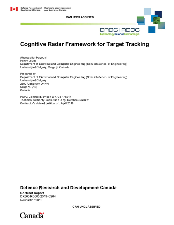 Pdf Cognitive Radar Framework For Target Tracking