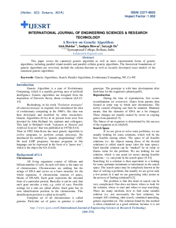 (PDF) TECHNOLOGY A Review on Genetic Algorithm