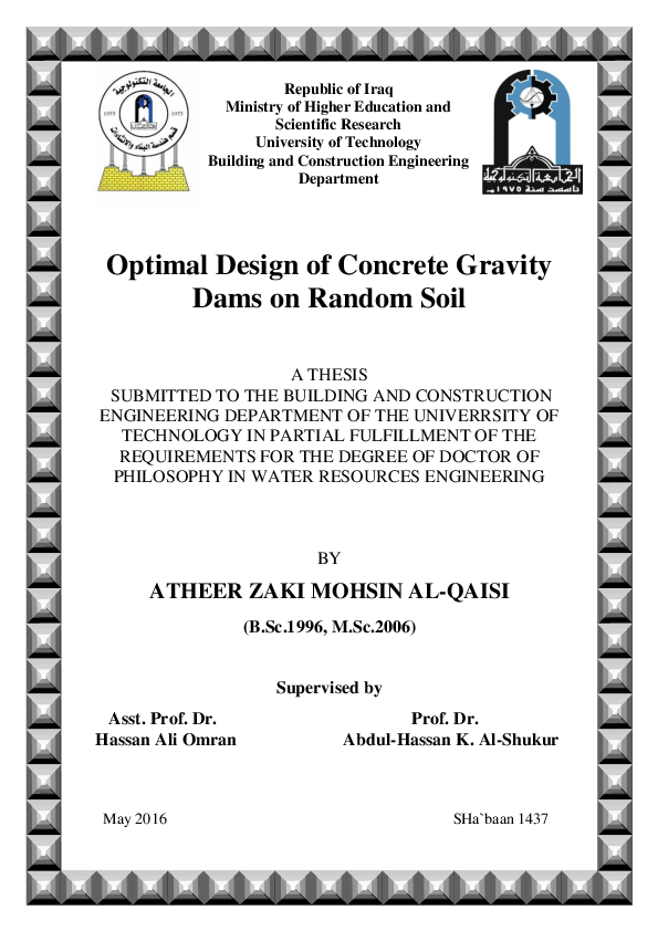 (PDF) Optimal Design of Concrete Gravity Dams on Random Soil