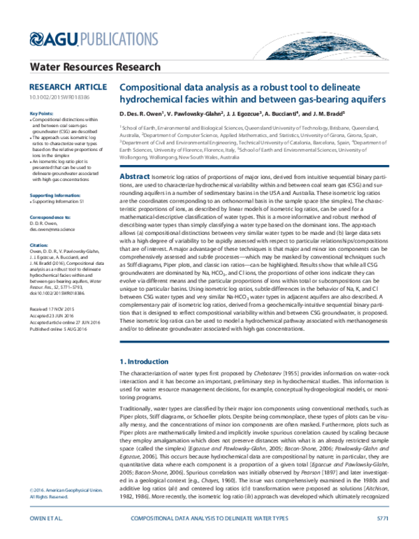 (PDF) Compositional data analysis as a robust tool to delineate hydrochemical facies within and ...