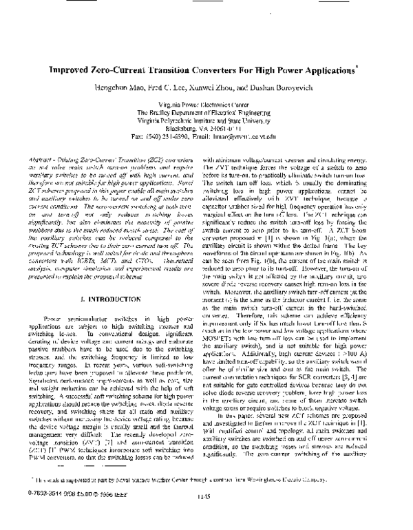 (PDF) Improved zero-current transition converters for high-power ...