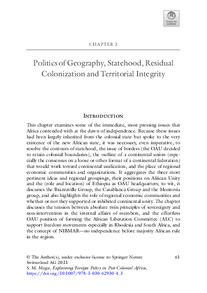 (PDF) Politics of Geography, Statehood, Residual Colonization and ...