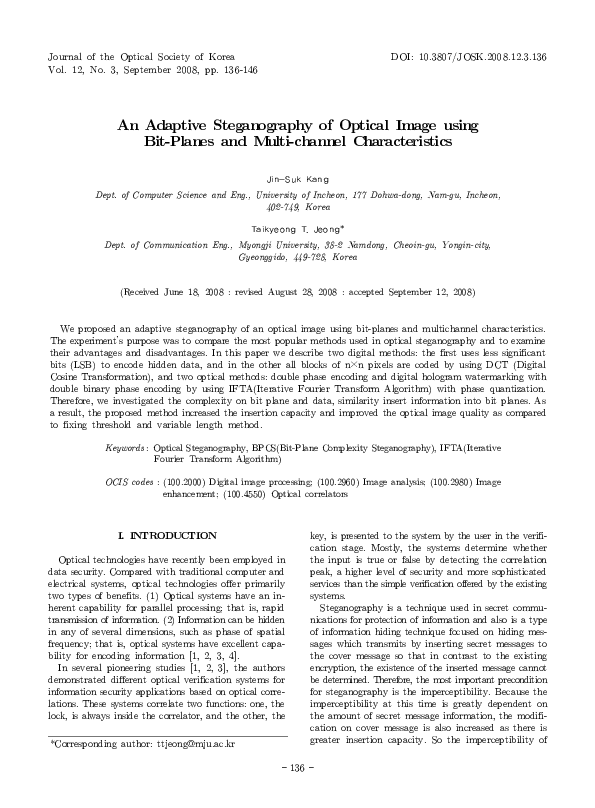 (PDF) An adaptive steganography of optical image using bit-planes and ...