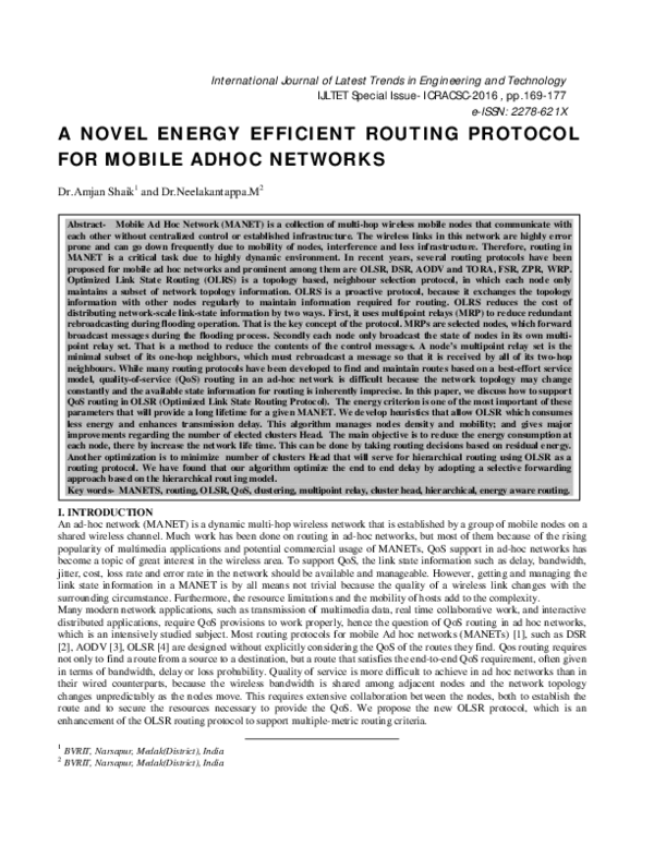 (PDF) A Novel Energy Efficient Routing Protocol for Mobile Adhoc Networks