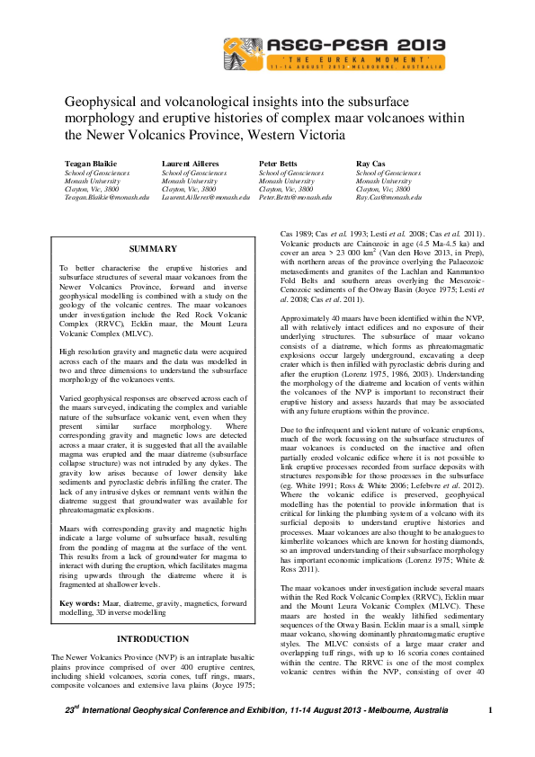 (PDF) Geophysical and volcanological insights into the subsurface ...