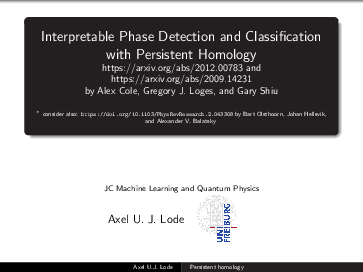 (PDF) Interpretable Phase Detection and Classification with Persistent Homology