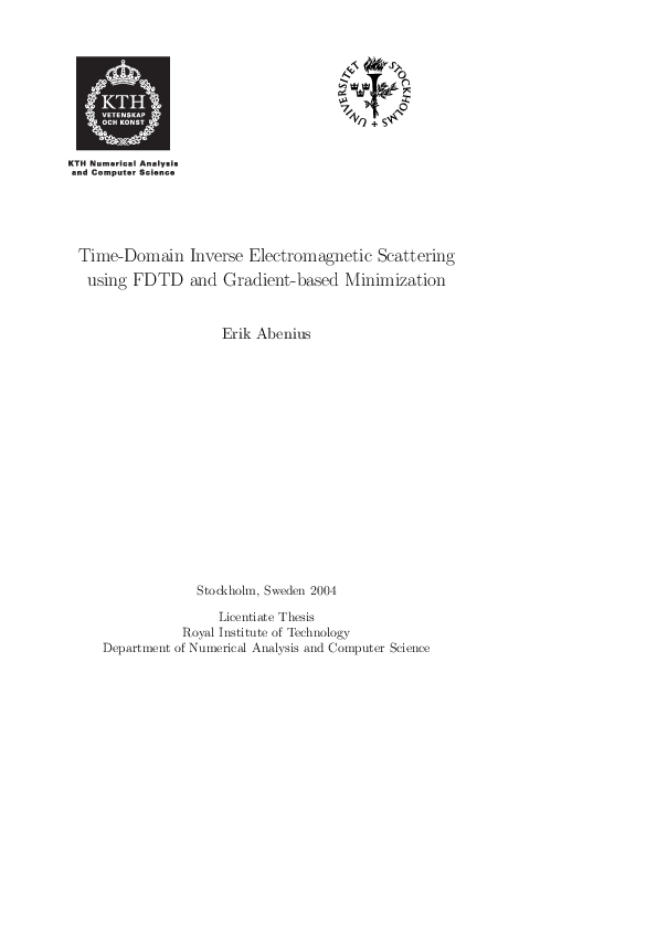 Pdf Solving Inverse Electromagnetic Problems Using Fdtd And Gradient