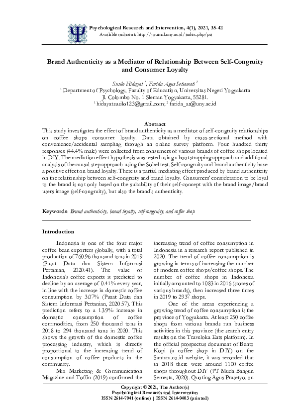 (PDF) Brand Authenticity as a Mediator of Relationship Between Self ...