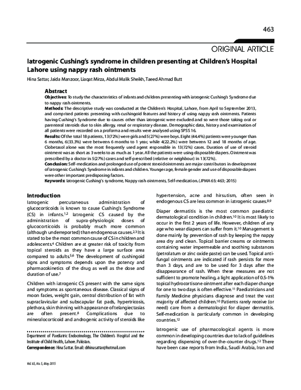 (PDF) Iatrogenic Cushing's syndrome in children presenting at Children ...