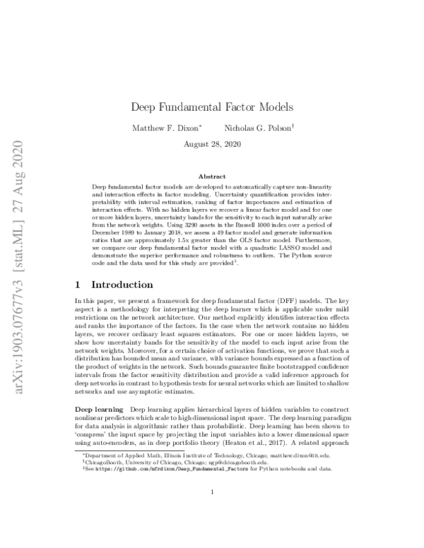 (PDF) Deep Fundamental Factor Models