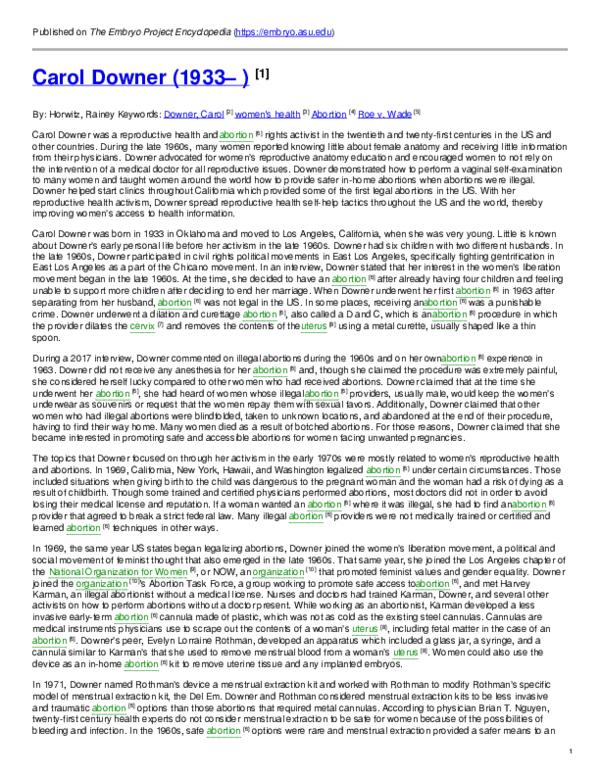 (PDF) Carol Downer (1933– )