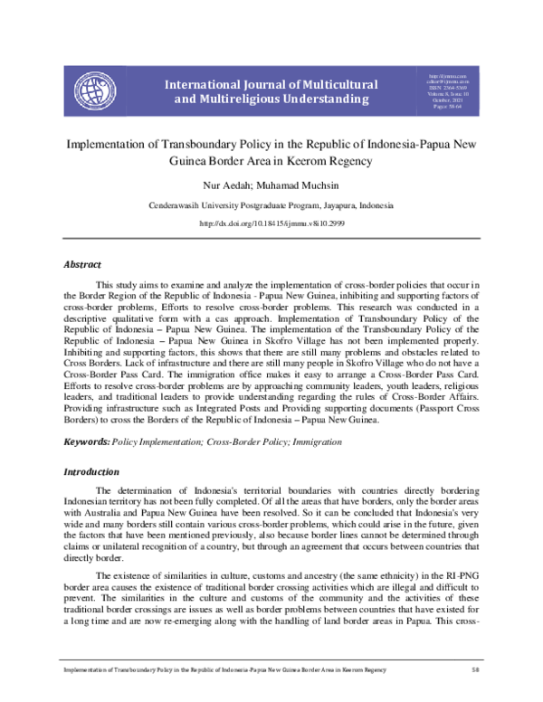 (PDF) Implementation of Transboundary Policy in the Republic of ...