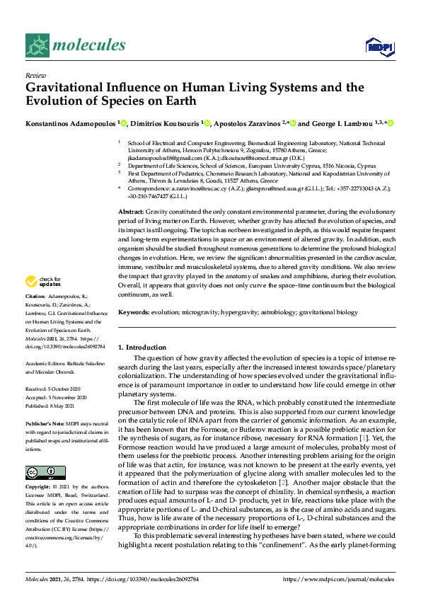 (PDF) Gravitational Influence on Human Living Systems and the Evolution ...