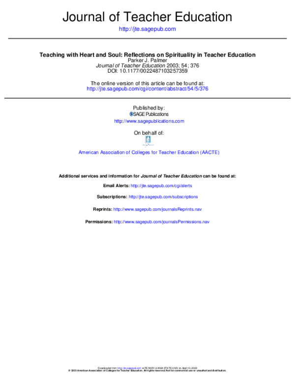 (PDF) Teaching with Heart and Soul