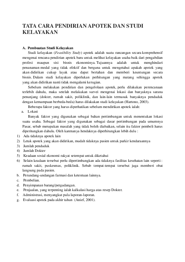 (PDF) TATA CARA PENDIRIAN APOTEK DAN STUDI KELAYAKAN