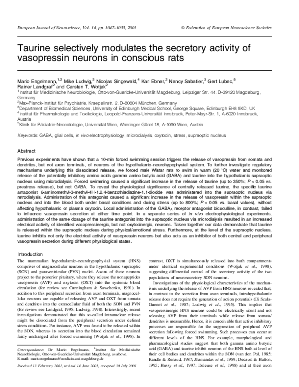 (PDF) Taurine selectively modulates the secretory activity of ...