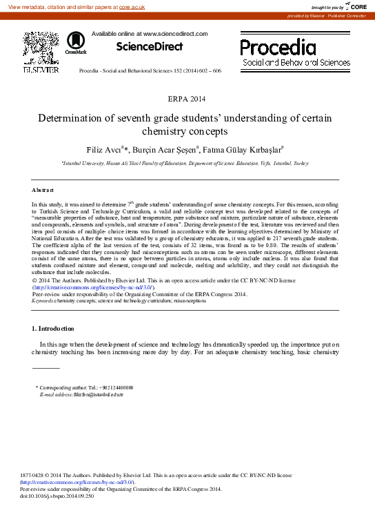 (PDF) Determination of Seventh Grade Students’ Understanding of Certain ...