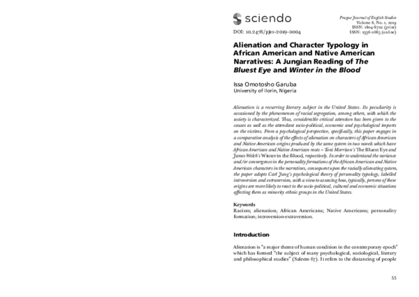 (PDF) Alienation and Character Typology in African American and Native ...