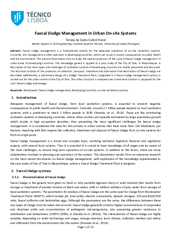 (PDF) Faecal Sludge Management in Urban On-site Systems