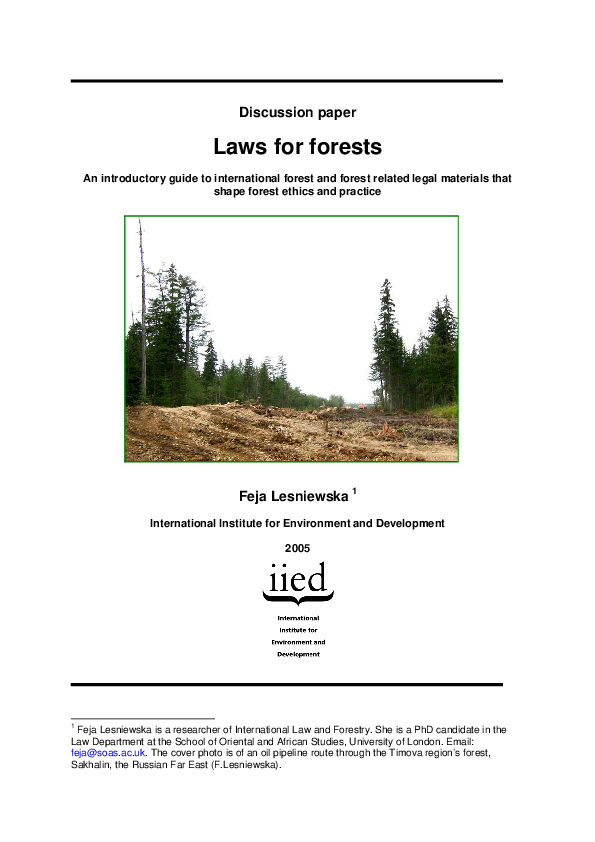(PDF) Laws for Forests, An introductory guide to international forest ...