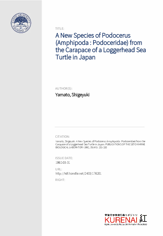 (PDF) A New Species of Podocerus (Amphipoda : Podoceridae) from the ...