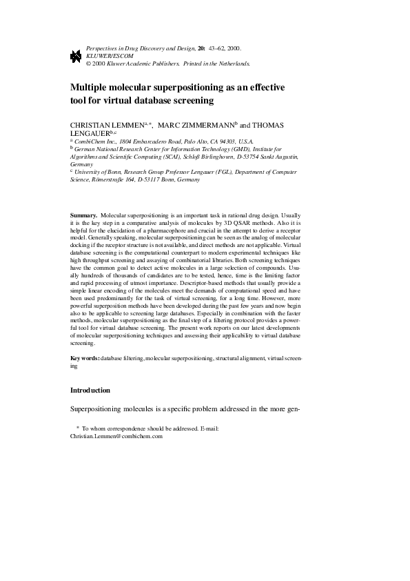 (PDF) Multiple molecular superpositioning as an effective tool for ...