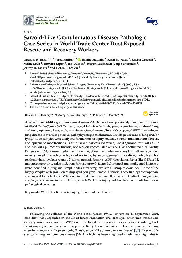 (PDF) Sarcoid-Like Granulomatous Disease: Pathologic Case Series in ...