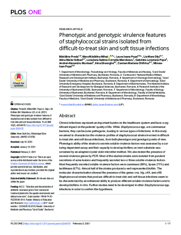 (PDF) Phenotypic and genotypic virulence features of staphylococcal strains isolated from ...