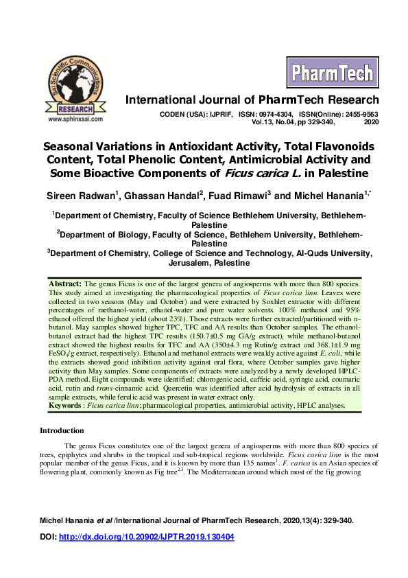 (PDF) Seasonal Variations in Antioxidant Activity, Total Flavonoids Content, Total Phenolic ...