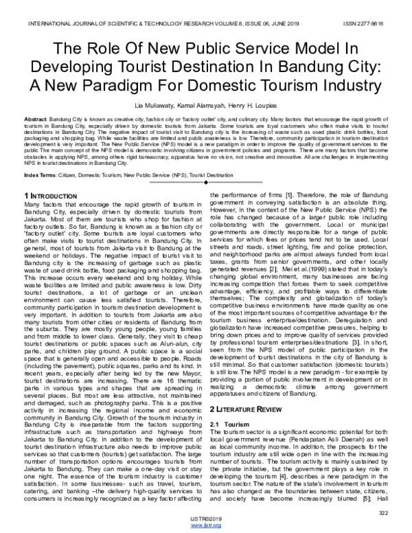 (PDF) The Role Of New Public Service Model In Developing Tourist ...